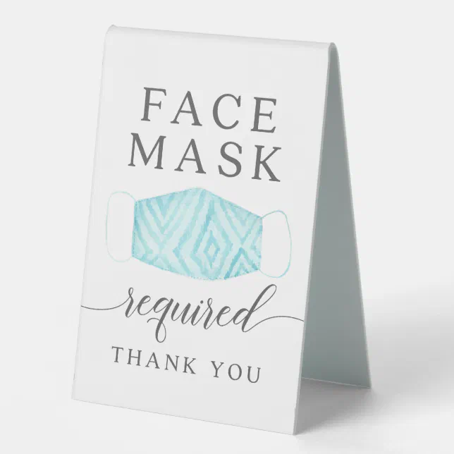 Covid Safety Wear A Mask Tabletop Sign Required | Zazzle