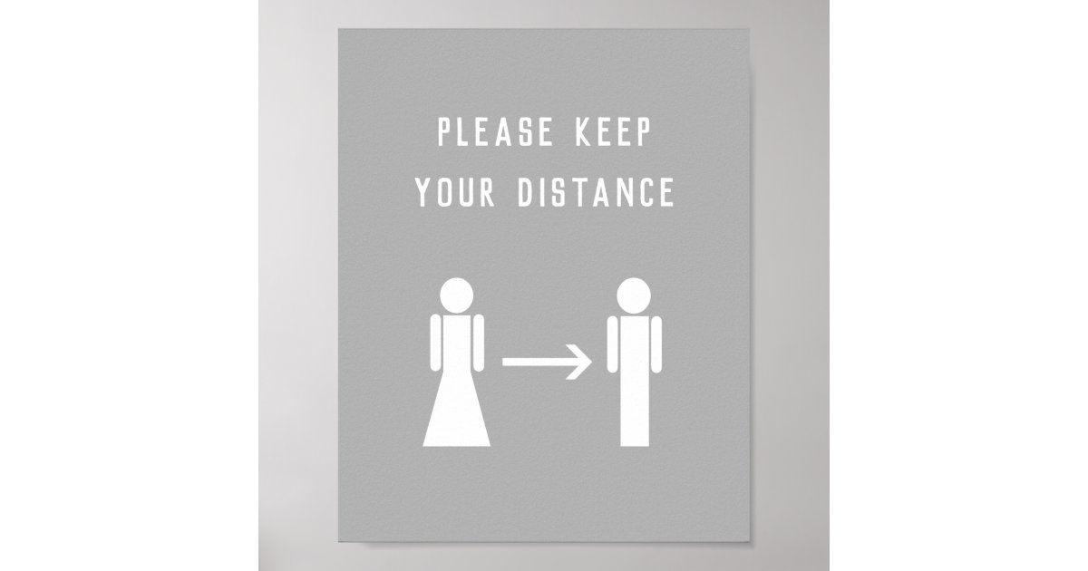 Covid Social Distancing Custom Color Minimalist Poster | Zazzle