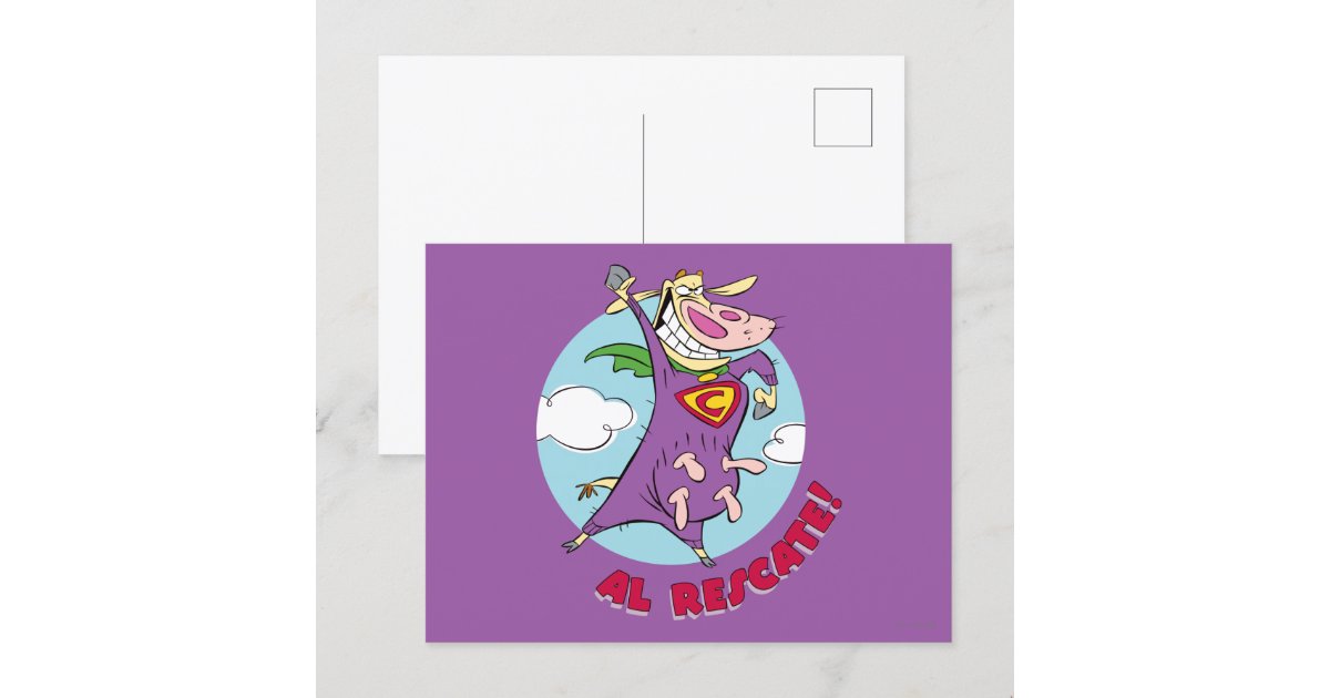 Cow and Chicken Super Cow Al Rescate! Postcard | Zazzle
