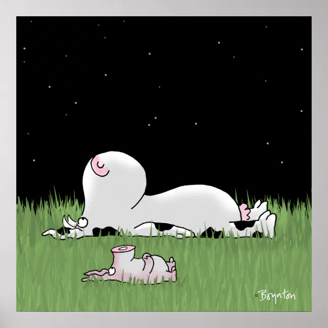 Cow and Pig Meteor Watch Poster | Zazzle