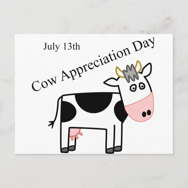 Cow Appreciation Day Just Another Holiday Postcard | Zazzle
