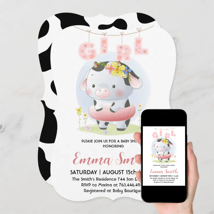 Cow Baby Shower Invitation | Zazzle