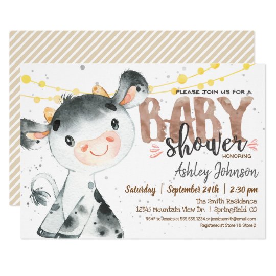 Cow Baby Shower invitation, Boy, Farm Invitation | Zazzle.com