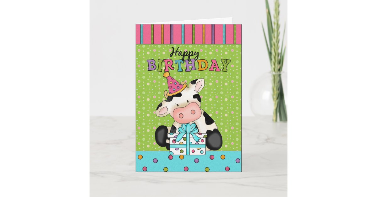 Cow Birthday greeting card | Zazzle