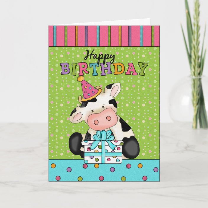 Cow Birthday greeting card | Zazzle.com