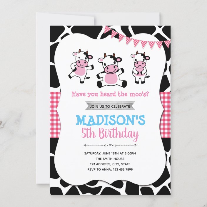 Cow Birthday Invitation | Zazzle.com