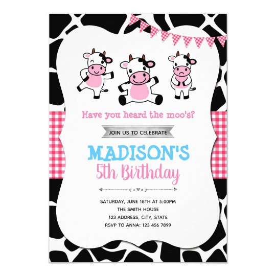 Cow Birthday Invitation | Zazzle.com
