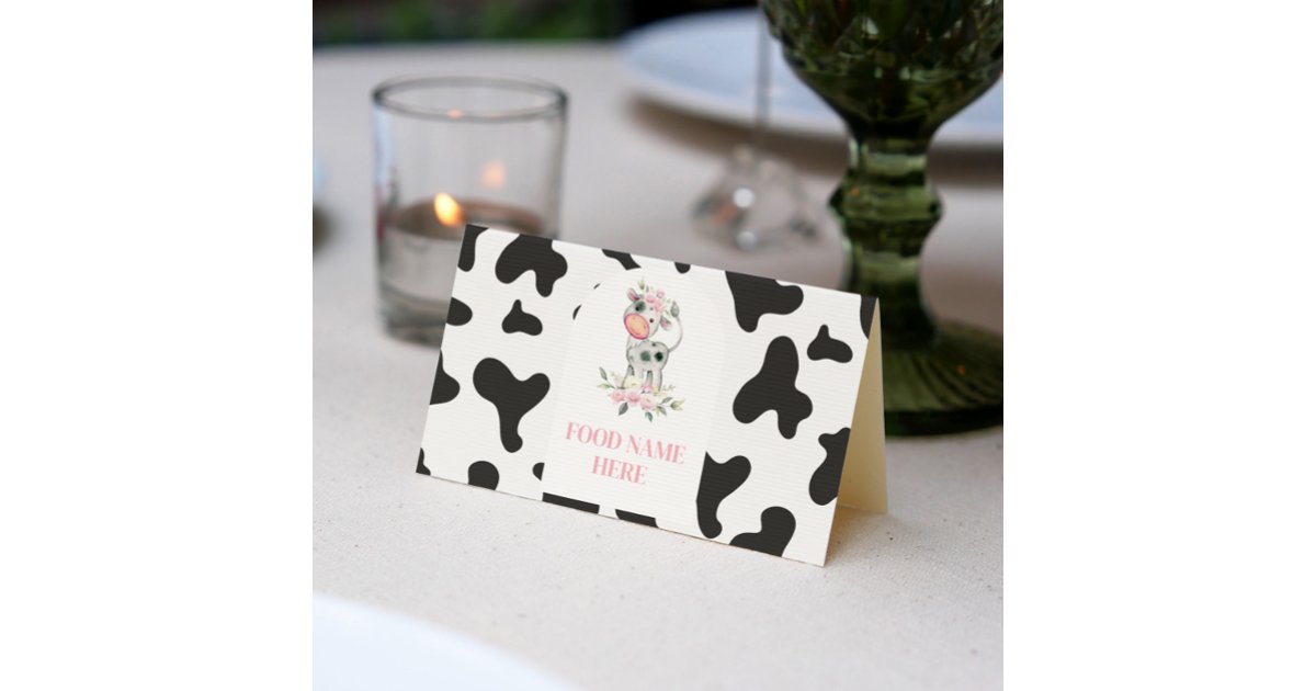 Cow Birthday Party Place Card | Zazzle