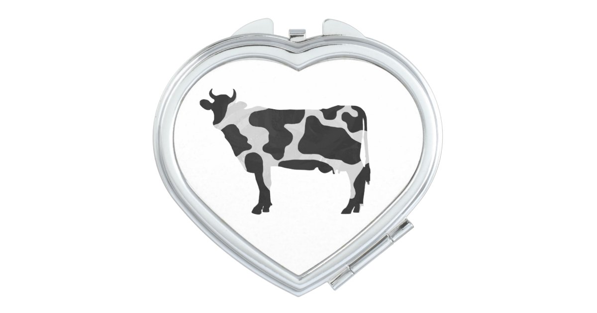 Cow Black and White Silhouette Vanity Mirror | Zazzle
