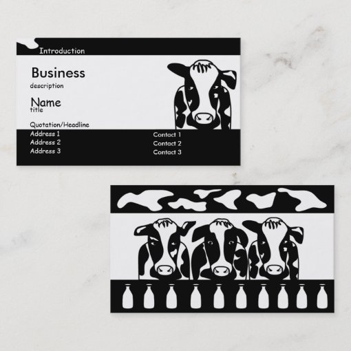Cow Business Business Card | Zazzle
