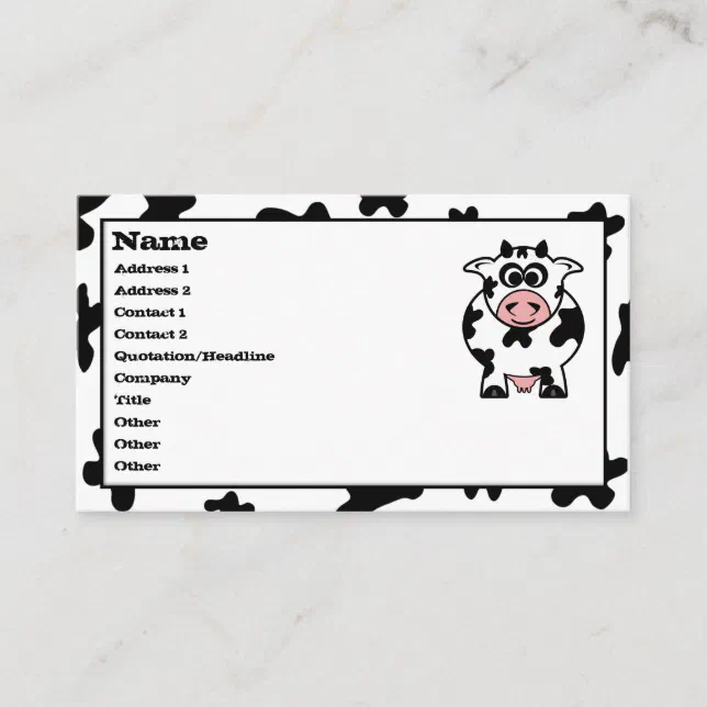 Cow Business Cards | Zazzle