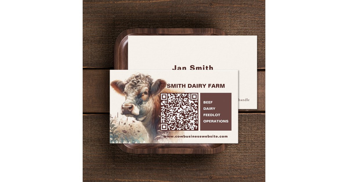 Cow Business QR Code Cards | Zazzle