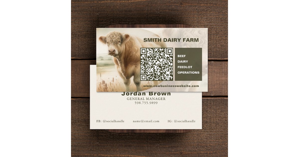 Cow Business QR Code Cards | Zazzle