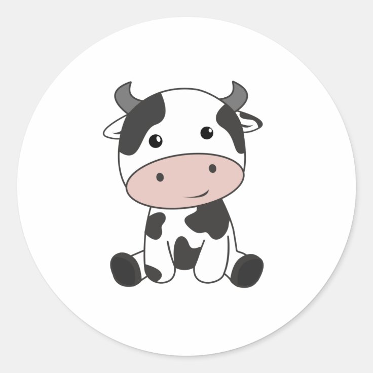 Cow Calf Baby Cows Cow Patches Cute Classic Round Sticker | Zazzle