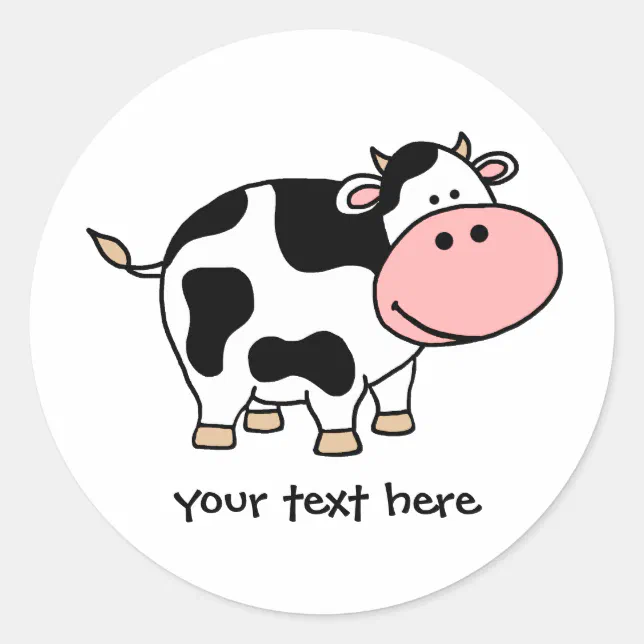 Cow Classic Round Sticker | Zazzle