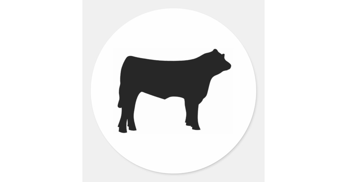 cow classic round sticker | Zazzle