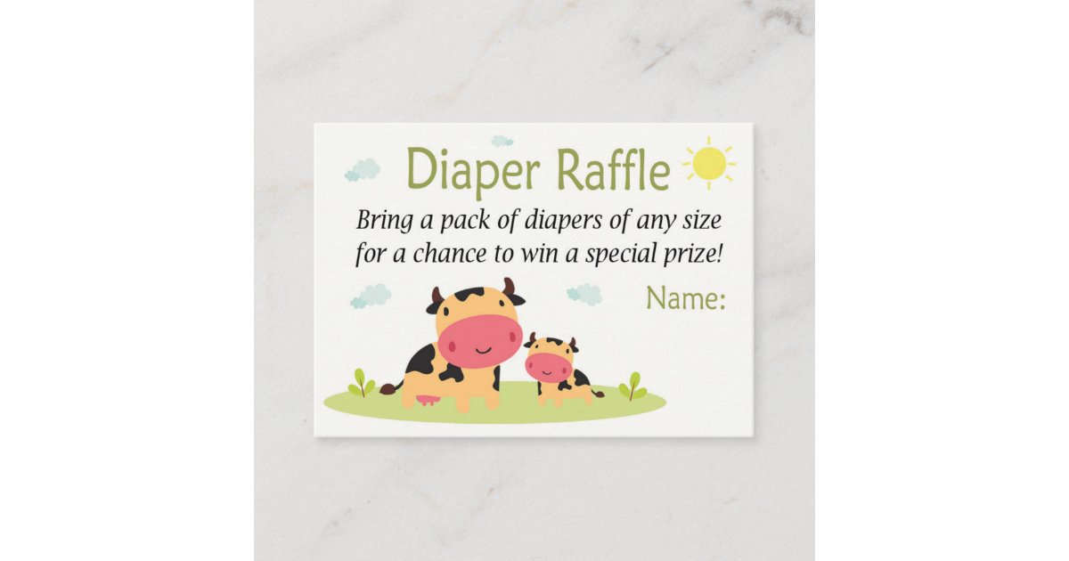 Cow Diaper Raffle Tickets | Zazzle