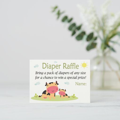 Cow Diaper Raffle Tickets | Zazzle