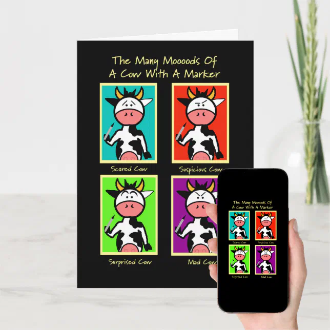Cow Eyebrows Funny Birthday Card | Zazzle