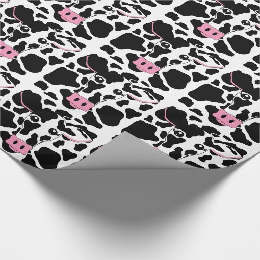 Cow Face with Cow Print Wrapping Paper | Zazzle