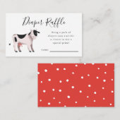 Cow Farm Baby Shower Diaper Raffle Ticket Enclosure Card | Zazzle