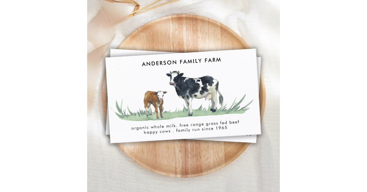 Cow Farm Free Range Beef Meat Dairy QR Code Business Card | Zazzle