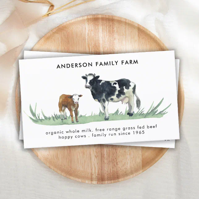 Cow Farm Free Range Beef Meat Dairy QR Code Business Card | Zazzle