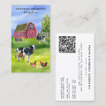 Cow Farm Holstein Dairy Farmer Custom QR Code Business Card | Zazzle