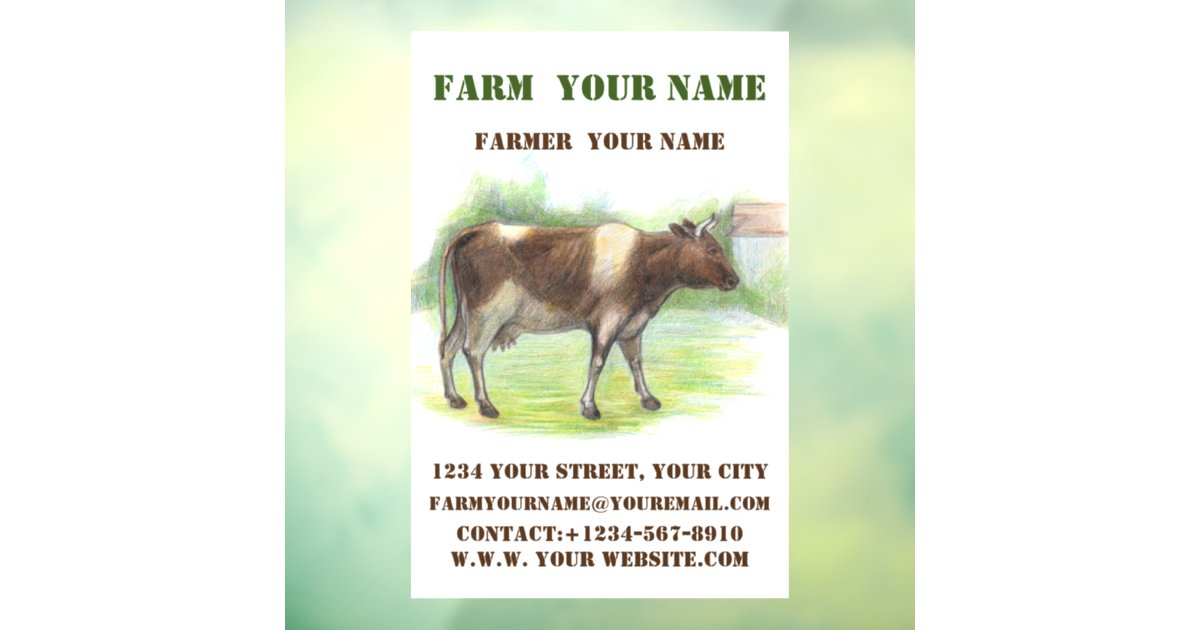 Cow farm Window Cling | Zazzle