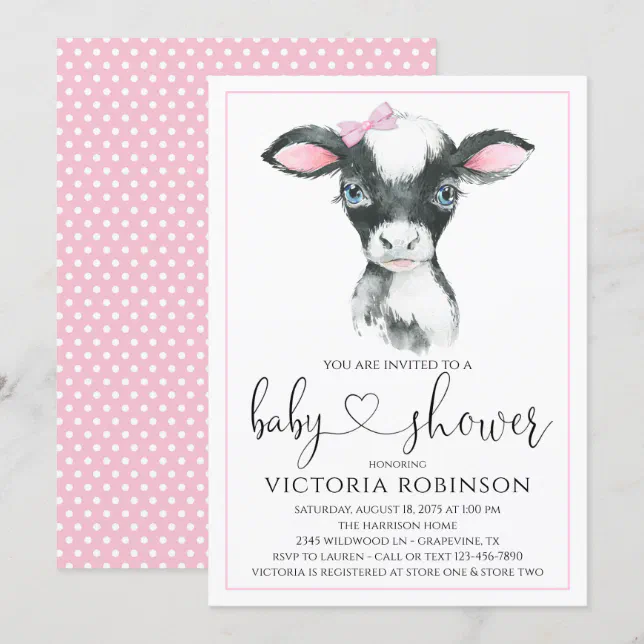 Cow Girl Farm Baby Shower Invitations | Zazzle