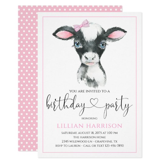 Cow Girl Farm Birthday Party Invitations | Zazzle.com