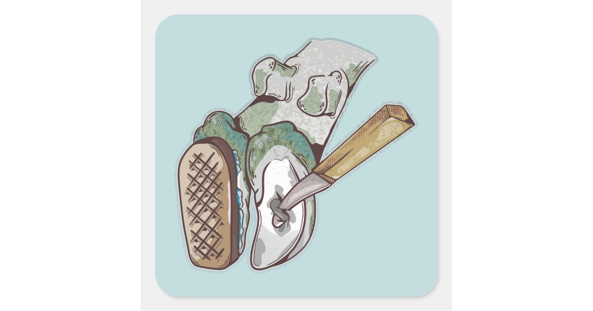 Cow hoof trimming farrier square sticker | Zazzle