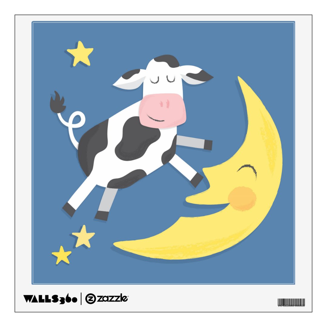 Cow Jumped Over the Moon Wall Decal | Zazzle