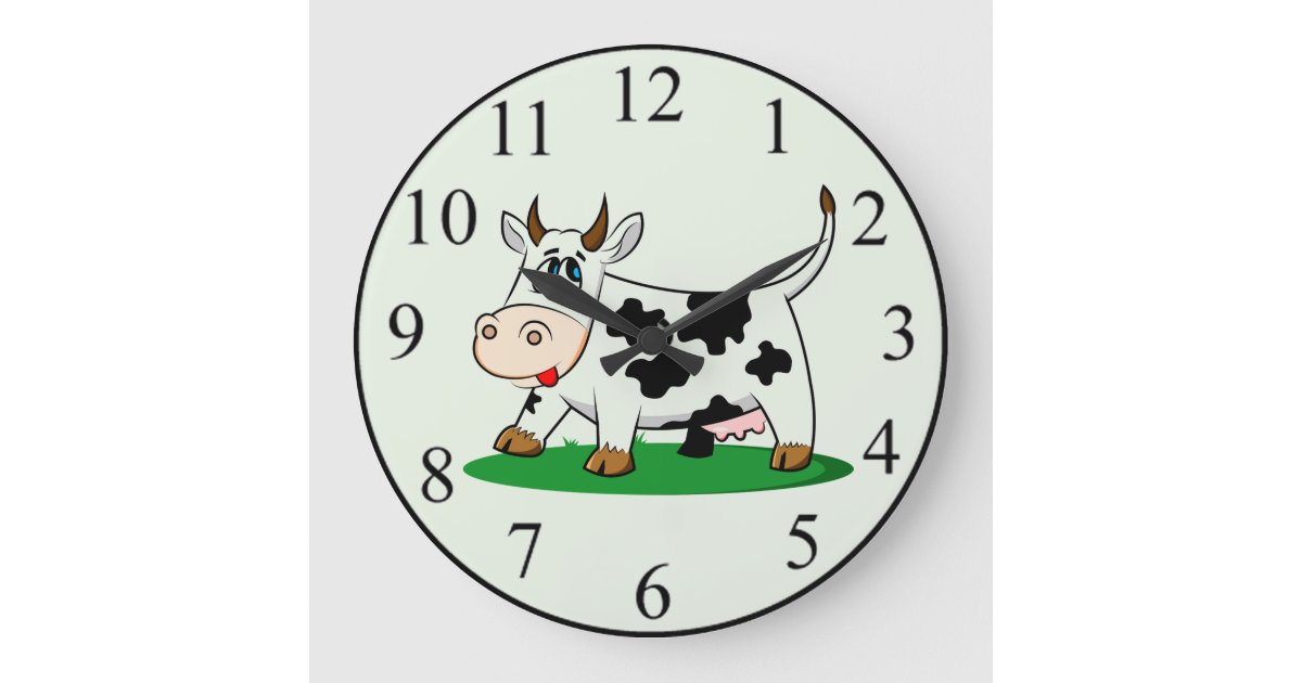Cow Large Clock | Zazzle