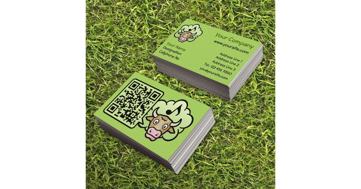 Cow Methane Cartoon Business Card | Zazzle