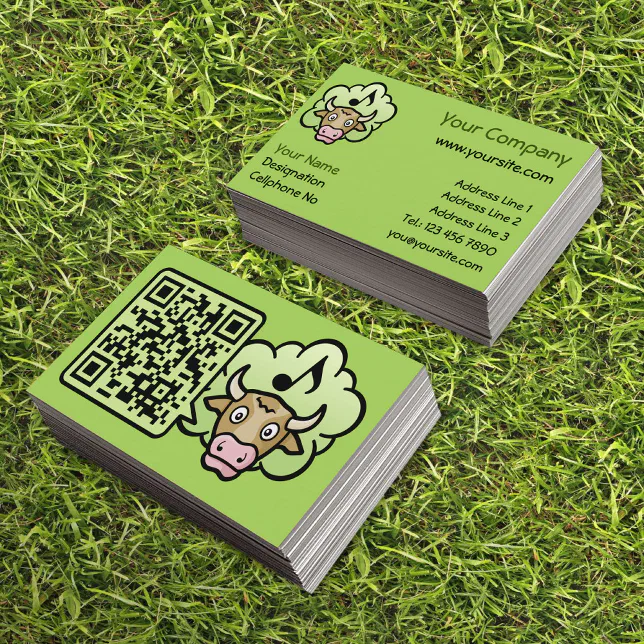Cow Methane Cartoon Business Card | Zazzle