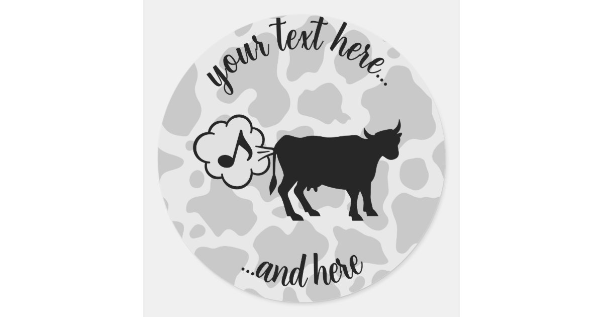 Cow Methane Icon Sticker | Zazzle