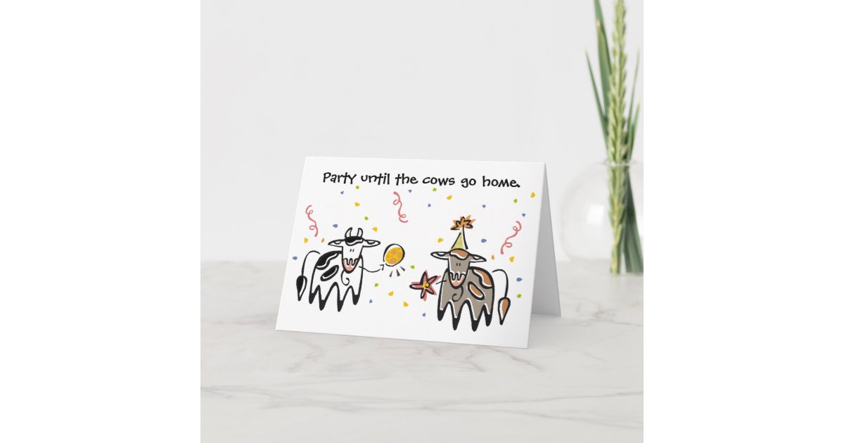 Cow Party Birthday Card | Zazzle