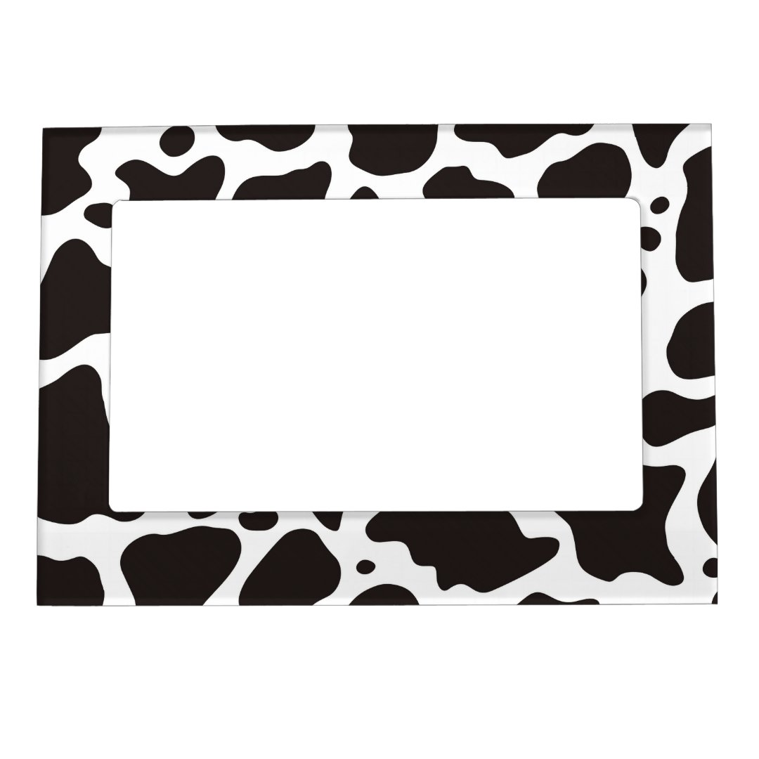 Cow pattern background magnetic picture frame | Zazzle