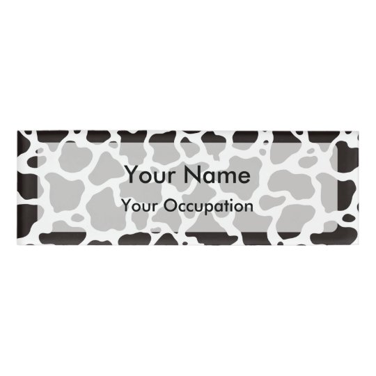 Cow pattern background Name Tag | Zazzle.com