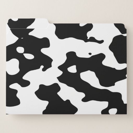 Cow Pattern Black and White File Folder | Zazzle