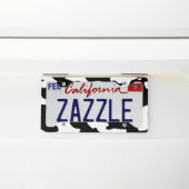 Cow Pattern Black and White License Plate Frame | Zazzle