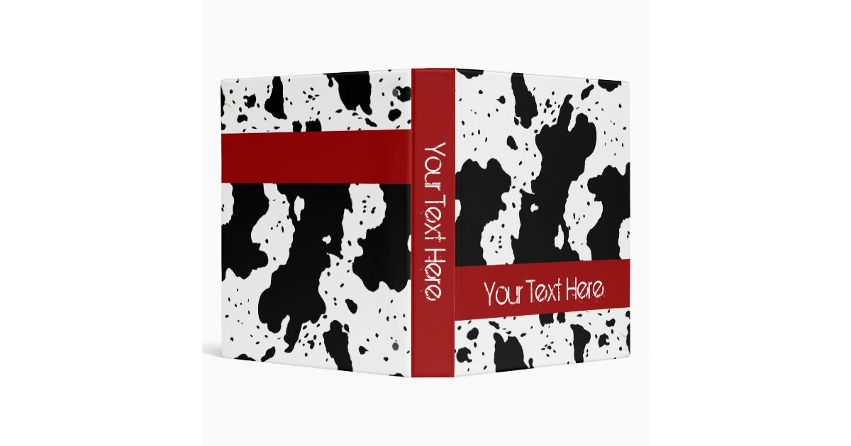 Cow Pattern Customizable Binder | Zazzle