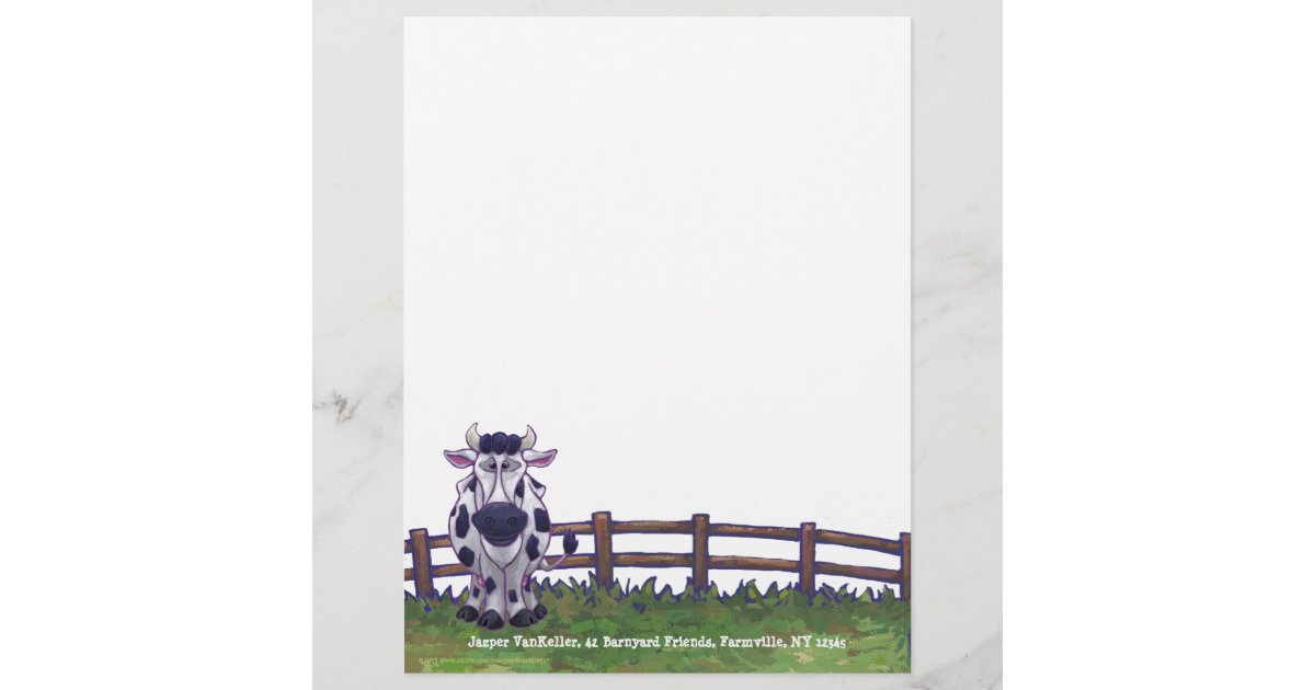 Cow Personal Letterhead | Zazzle
