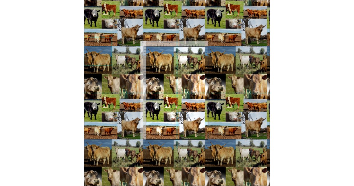 Cow Photo Collage, Fabric | Zazzle