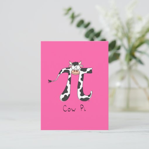 Cow Pi Symbol Funny Math Postcard | Zazzle