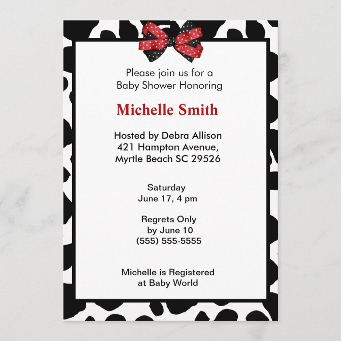 Cow Print Baby Shower Invitations | Zazzle.com