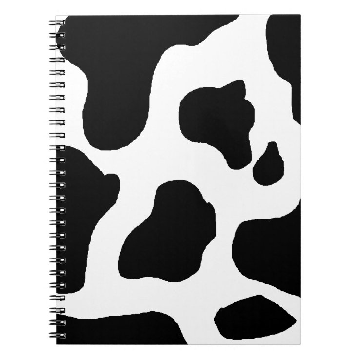 Cow Print Black and White Blotchy Pattern Notebook | Zazzle