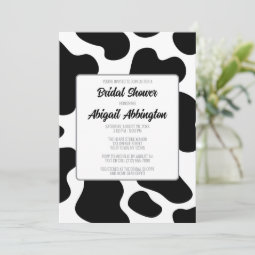 Cow Print Bridal Shower Invitation | Zazzle