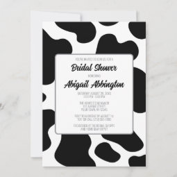 Cow Print Bridal Shower Invitation | Zazzle